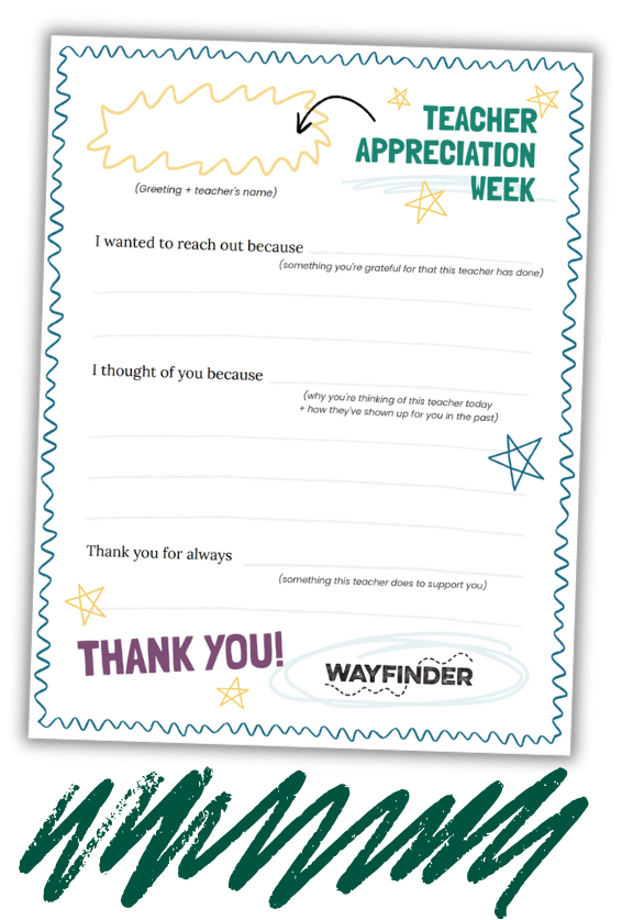 Teacher Appreciation Week Resources + Activities | Wayfinder